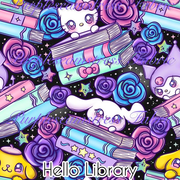 Hello Library – Fabric – Purpleseamstress Fabric