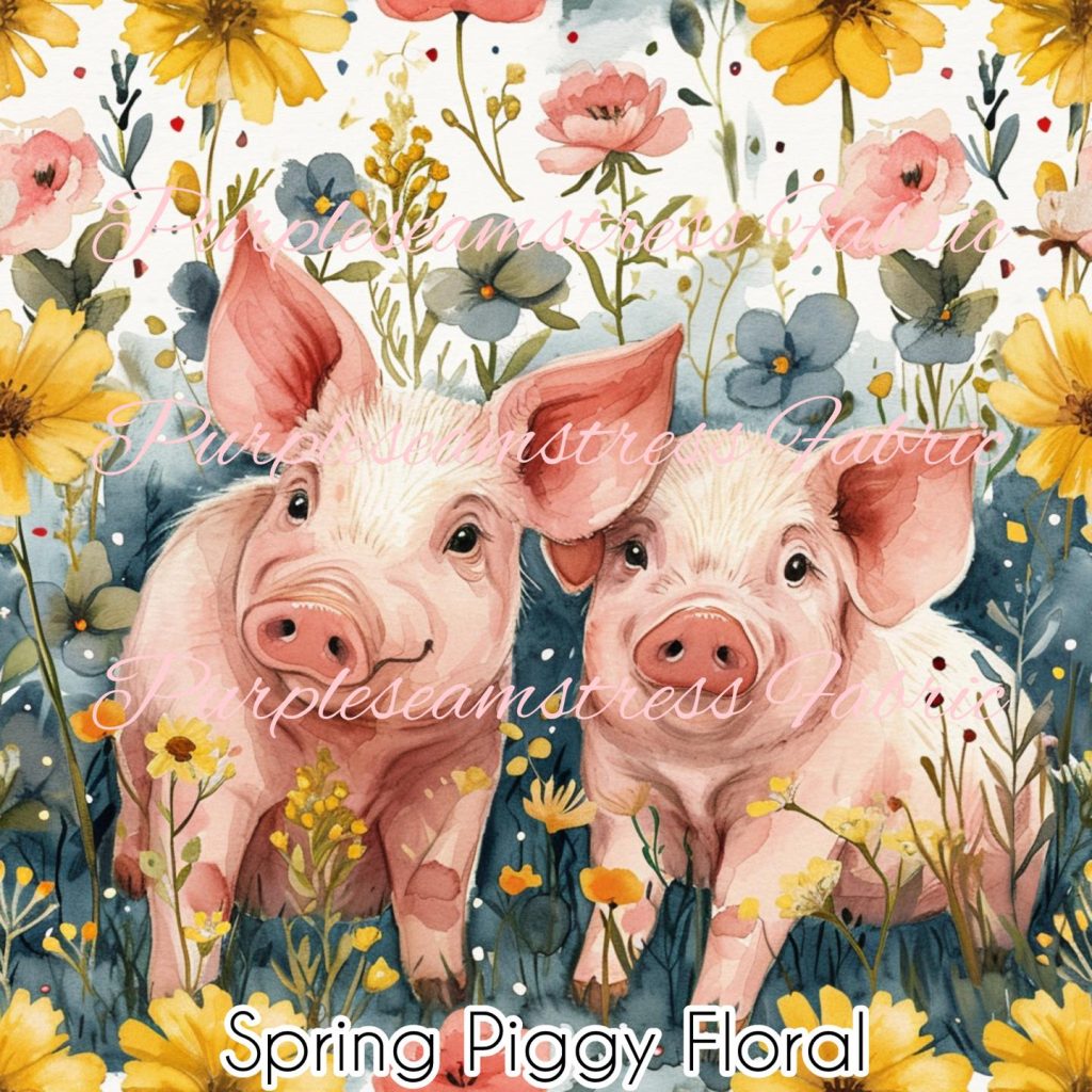 Spring Piggy Floral – Fabric – Purpleseamstress Fabric