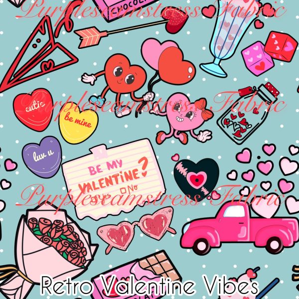 Retro Valentines Vibe – Fabric – Purpleseamstress Fabric