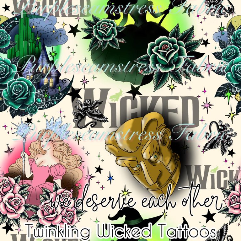 Twinkling Wicked Tattoos – Purpleseamstress Fabric