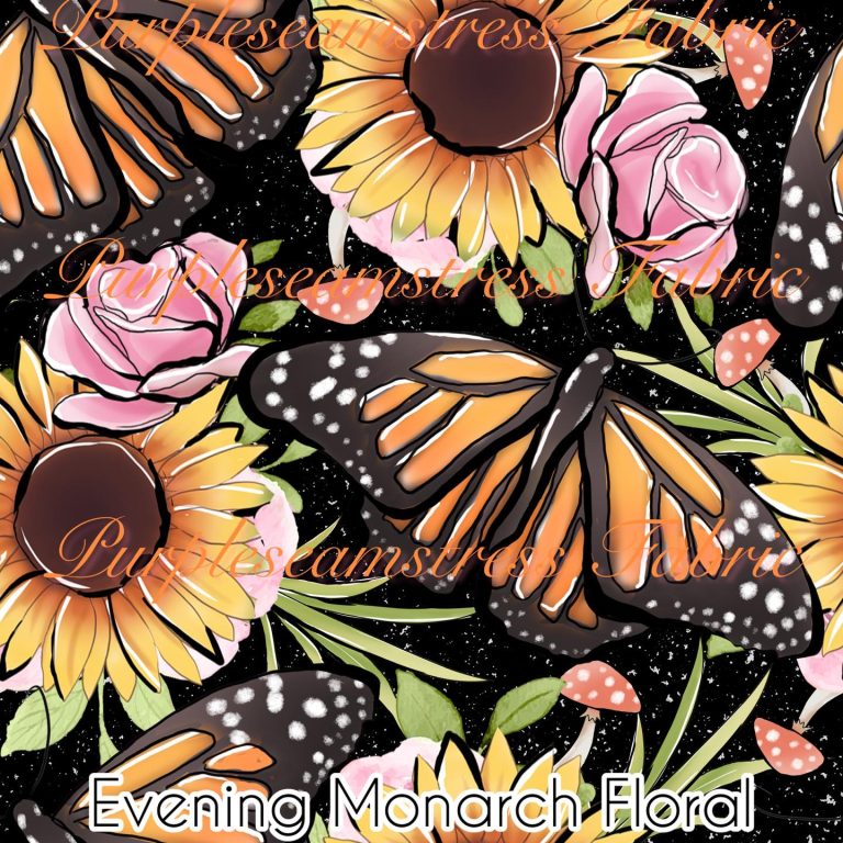 Evening Monarch Floral – Fabric – Purpleseamstress Fabric