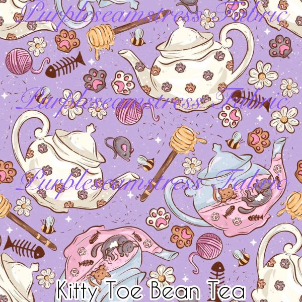Kitty Toe Bean Tea – Fabric – Purpleseamstress Fabric