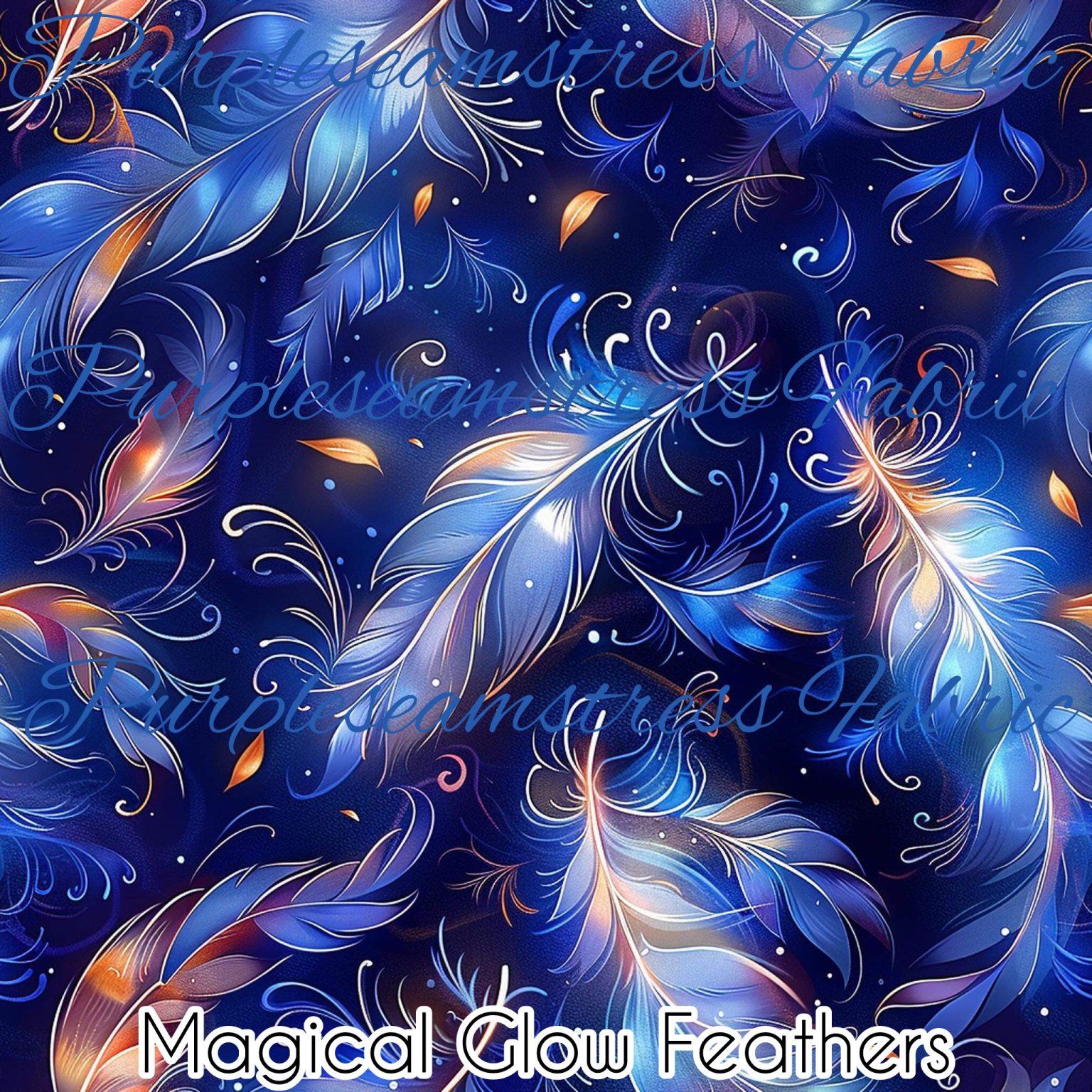 Magical Glow Feathers – Fabric – Purpleseamstress Fabric