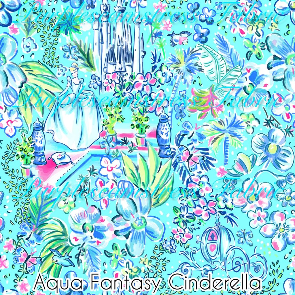 Aqua Fantasy Cinderella – Purpleseamstress Fabric