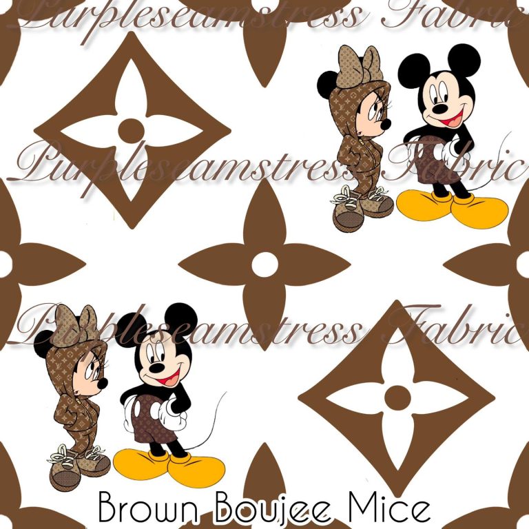 Brown Boujee Mice – Fabric – Purpleseamstress Fabric