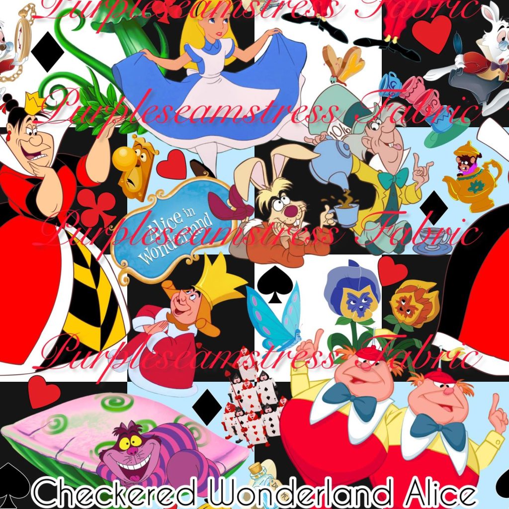 Checkered Wonderland Alice – Fabric – Purpleseamstress Fabric
