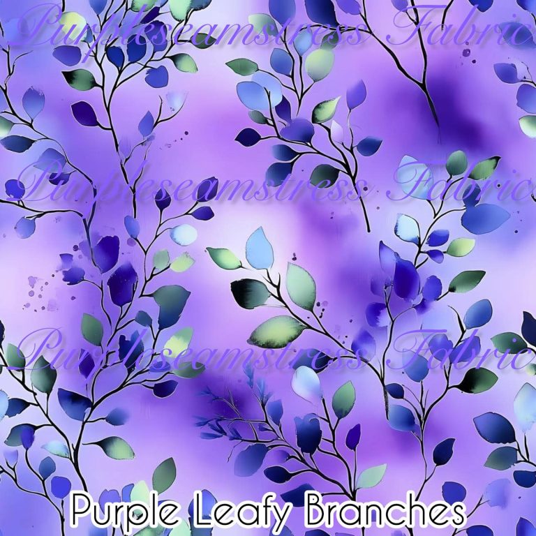 Purple Leafy Branches – Fabric – Purpleseamstress Fabric