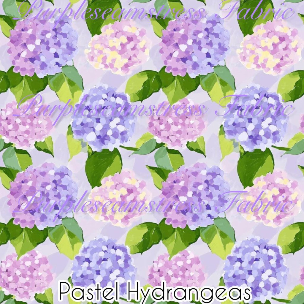 Pastel Hydrangeas – Fabric – Purpleseamstress Fabric