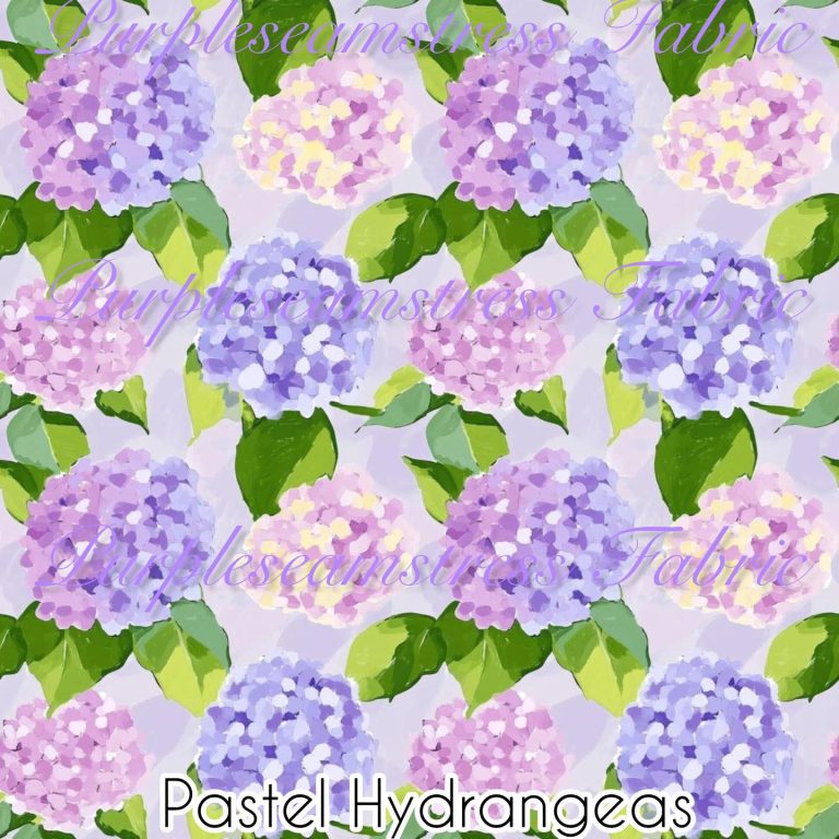 Pastel Hydrangeas – Fabric – Purpleseamstress Fabric