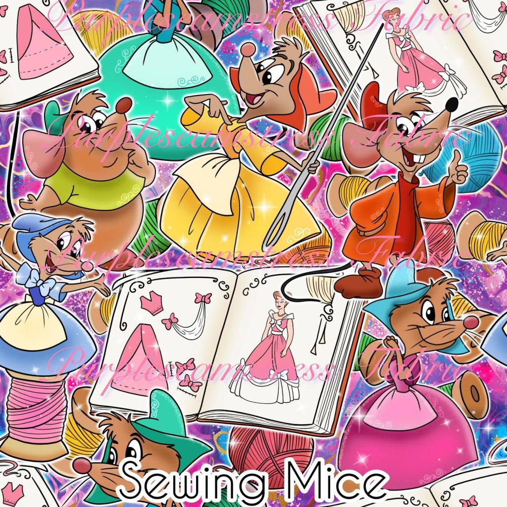 Sewing Mice – Fabric – Purpleseamstress Fabric