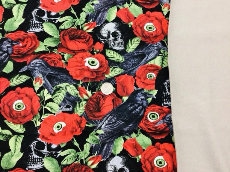 Crows & Spooky Roses Cotton Lycra BUNDLE – Fabric – Purpleseamstress Fabric