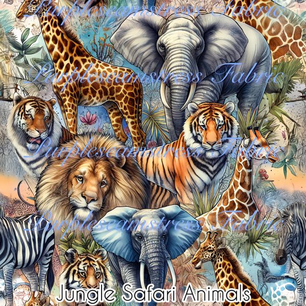 Jungle Safari Animals – Fabric – Purpleseamstress Fabric