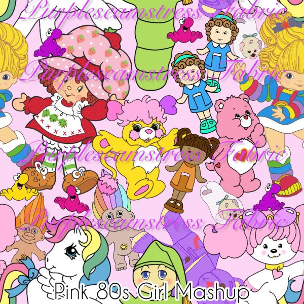 Pink 80’s Girl Mashup – Purpleseamstress Fabric