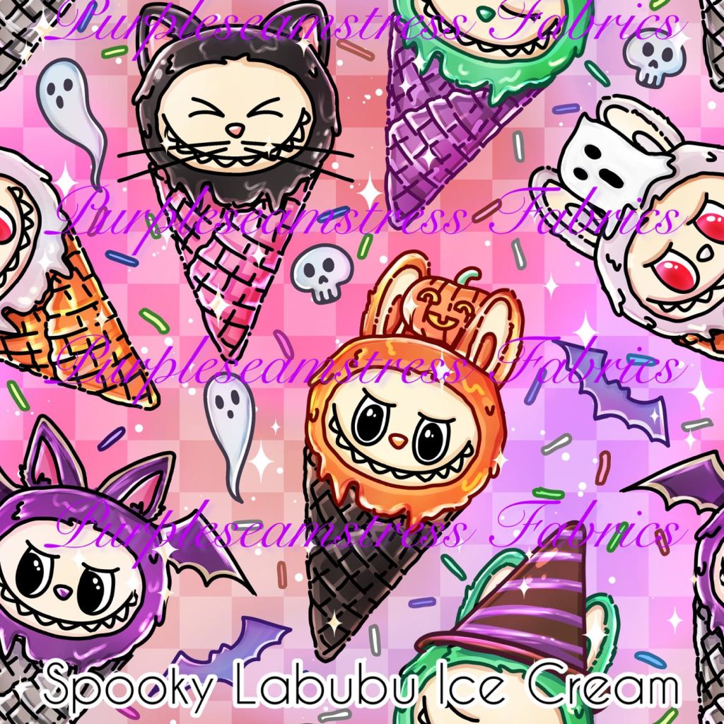 Spooky Labubu Ice Cream – Fabric – Purpleseamstress Fabric