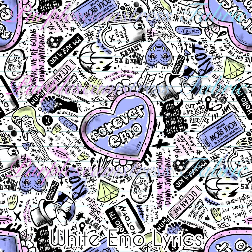 White Emo Lyrics – Purpleseamstress Fabric